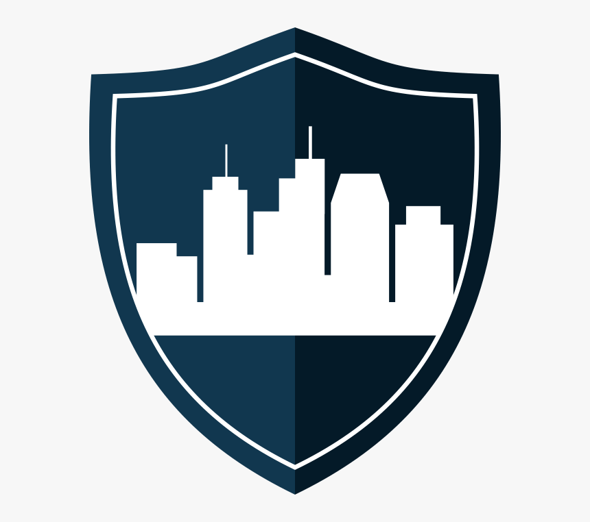 Icon Of A Shield With A Skyline Of Buildings In It, HD Png Download ...