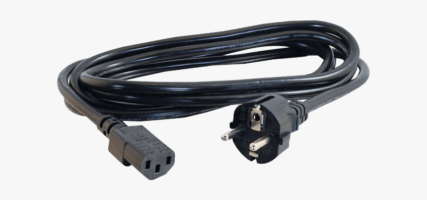 14 Awg European Power Cord (cee7/7 To Iec320c13) (taa, HD Png Download ...