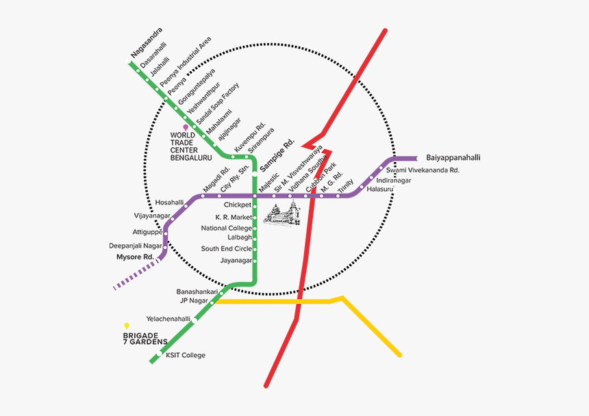 Brigade 7 Gardens Metro Map, HD Png Download , Transparent Png Image ...