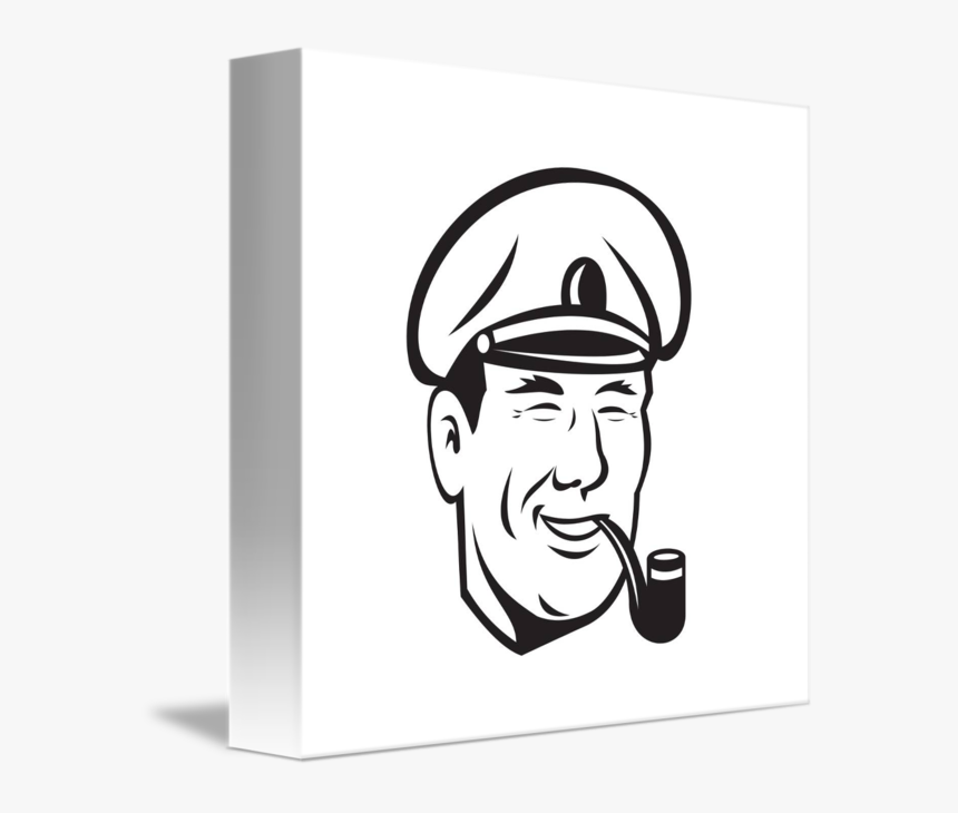 Sea Captain Smiling Smoke Pipe Retro, HD Png Download , Transparent Png ...