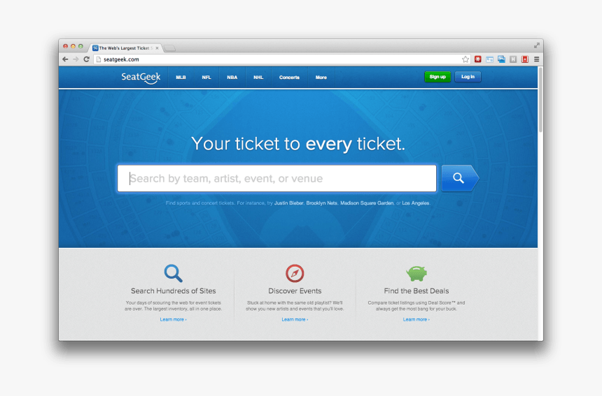 Seatgeek Homepage Ux, HD Png Download , Transparent Png Image - PNGitem