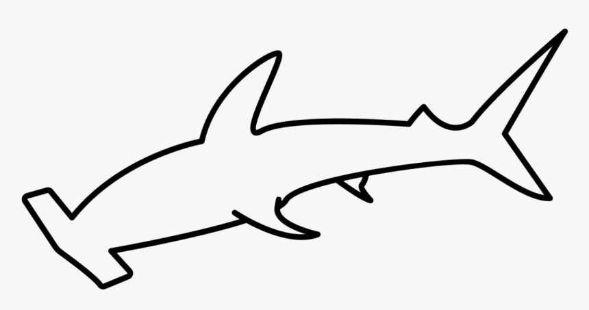 Hammerhead Shark Outline Sticker, HD Png Download , Transparent Png ...