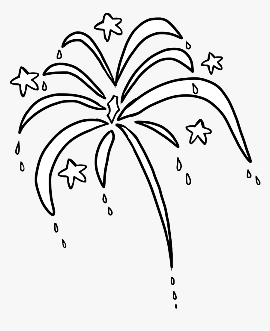 Firework Clipart Outline - Fireworks Clipart Black And White Png ...