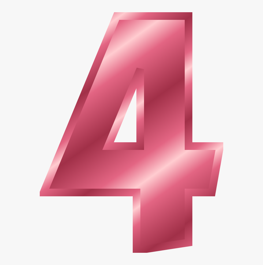Pink Number 4 Clipart