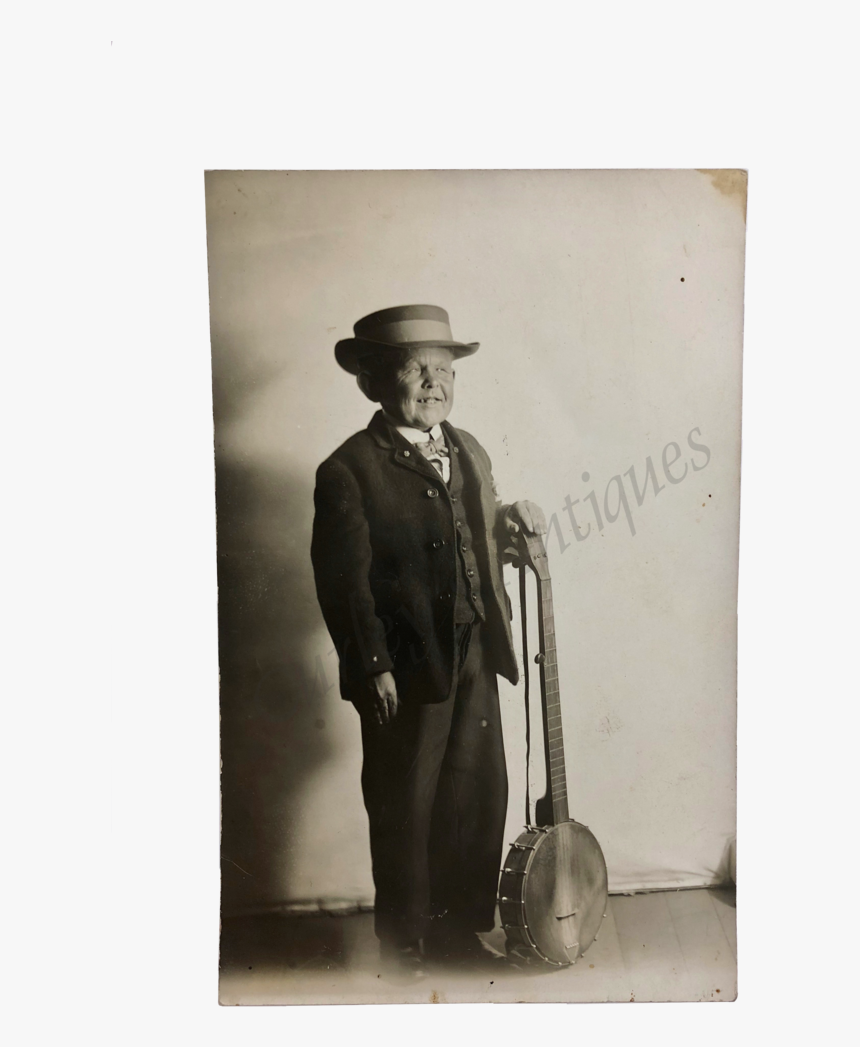 Vintage 1910s Dwarf Man Banjo Musician Performer Photo - Standing, HD ...