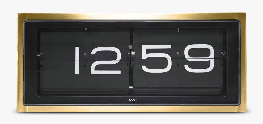 Brick Table Clock Brass Black Base - Retro Desk Clocks, HD Png Download ...