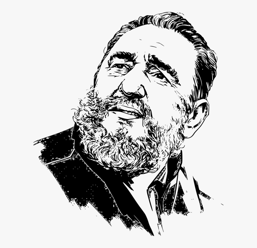 Art,monochrome Photography,facial Hair - Fidel Castro Black And White ...