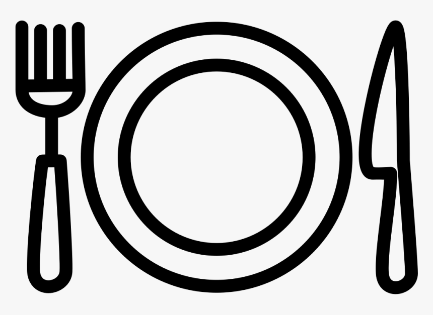 Knife Fork And Plate - Set The Table Icon, HD Png Download ...