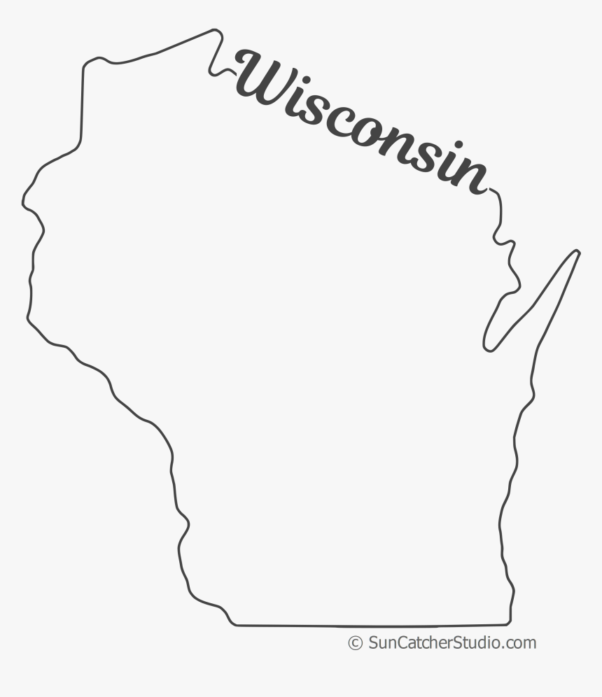 Free Wisconsin Outline With State Name On Border, Cricut, HD Png ...