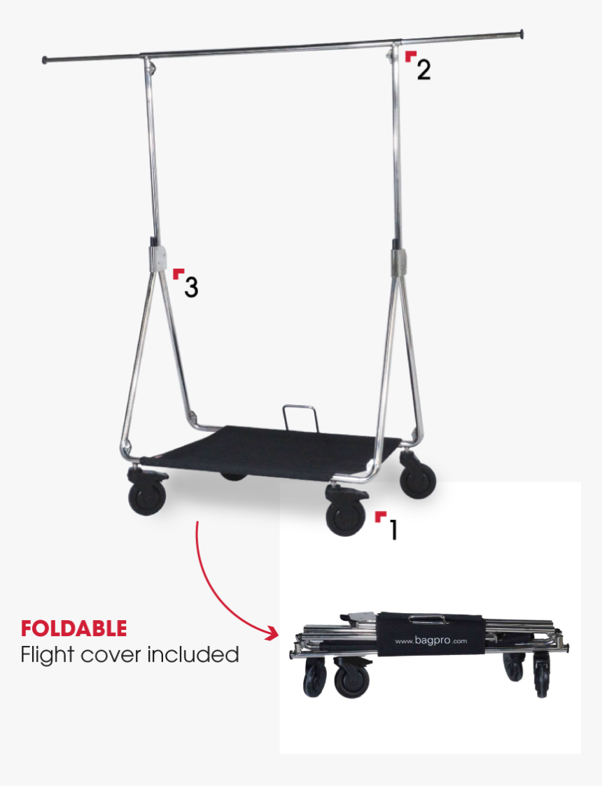 Foldable Pro Rack For Clothes With A Flight Cover Included, HD Png ...