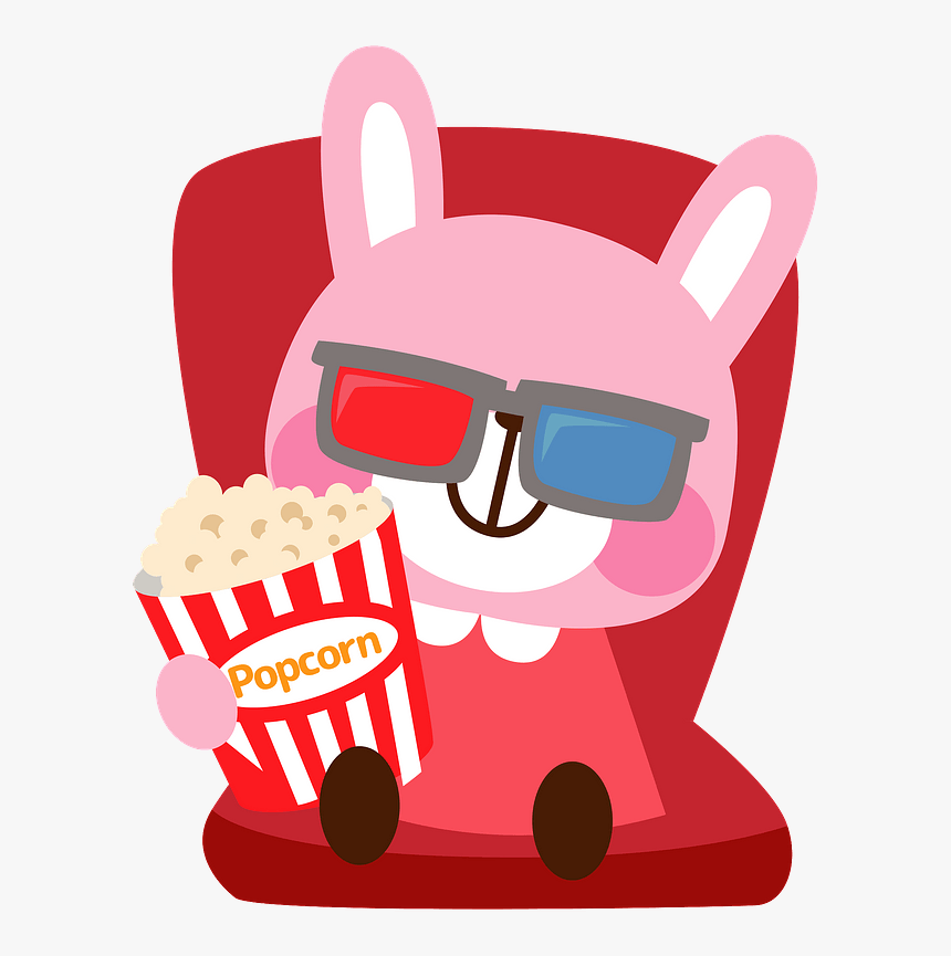 Rabbit Watching Movie Clipart, HD Png Download , Transparent Png Image ...