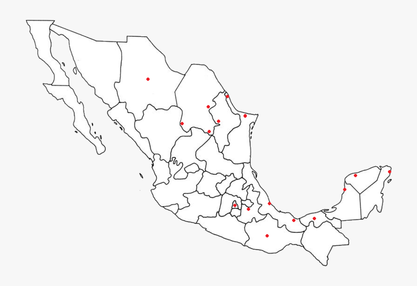 Mapa Lmb - Blank Map Of Mexico, HD Png Download , Transparent Png Image ...