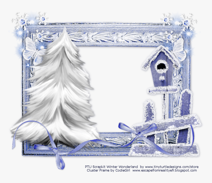 Cluster Frame Winter Png , Png Download - Blue Winter Frames Png ...