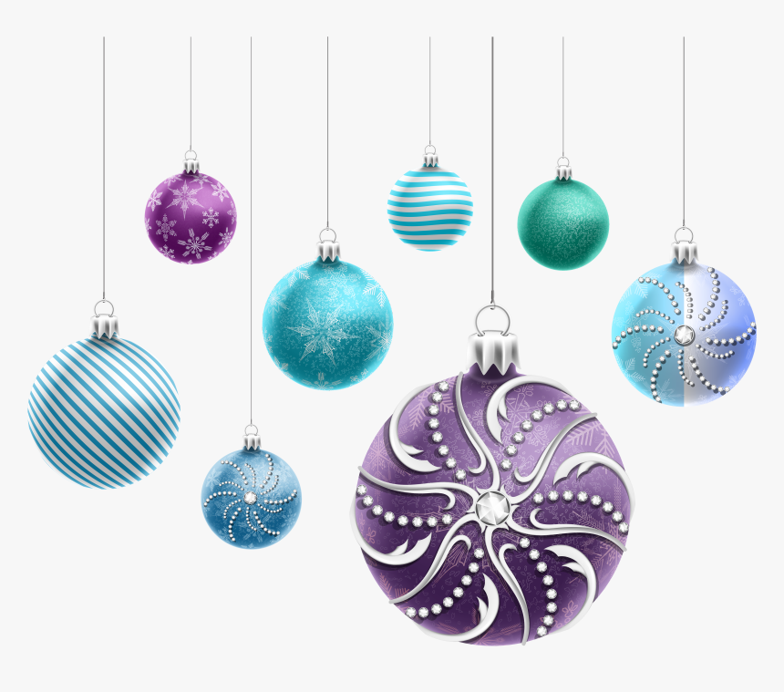 Transparent Ornaments Clipart - Clip Art Christmas Purple And Blue, HD ...