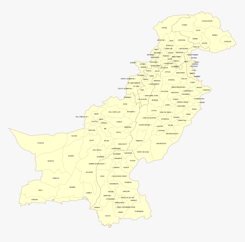 Map Of Pakistan With Districts, HD Png Download , Transparent Png Image ...