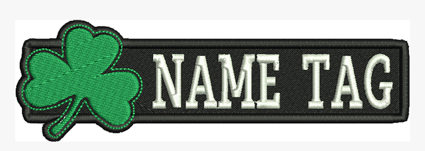 New Irish Clover Custom Embroidered Name Tag Biker - Shamrock, HD Png ...