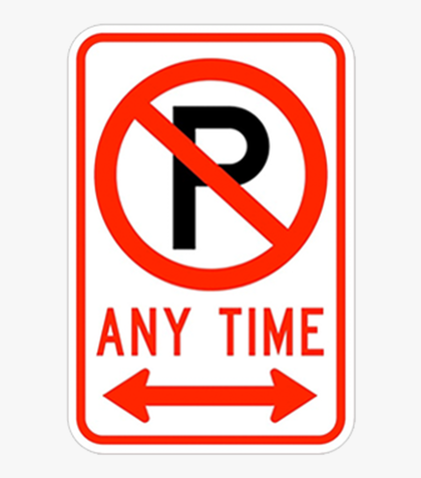 No Parking Anytime Symbol Double Arrow - No Parking Sign Street, HD Png ...