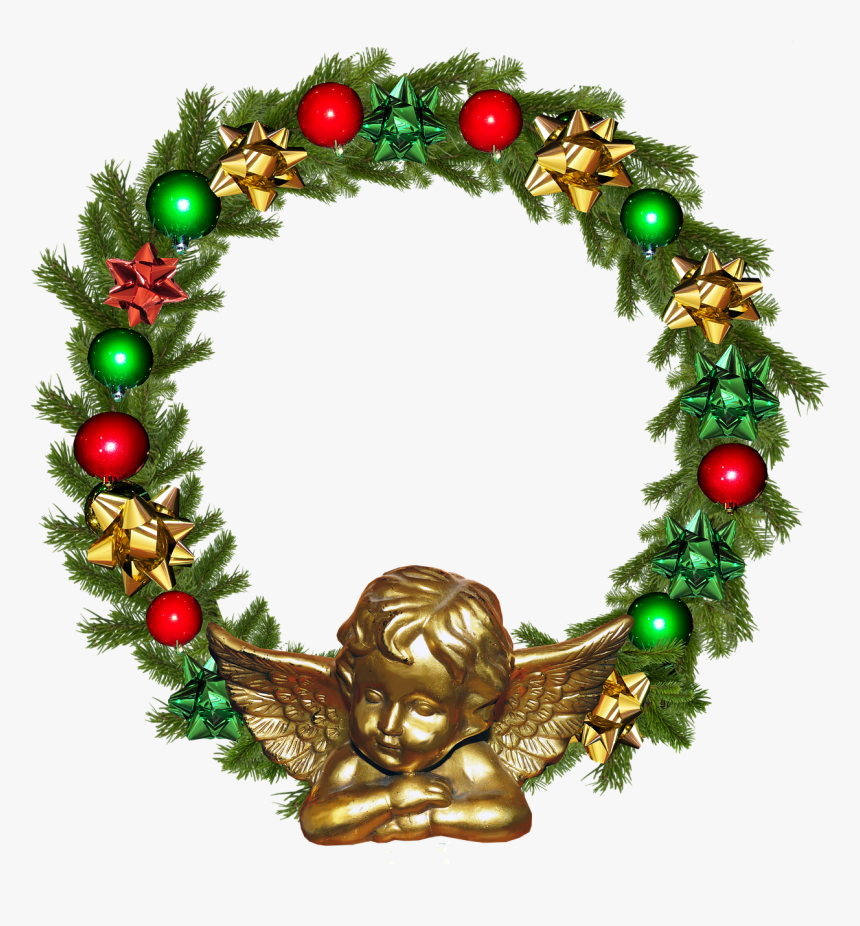 Frame, Border, Christmas, Angel - Christmas Frame Circle, HD Png ...