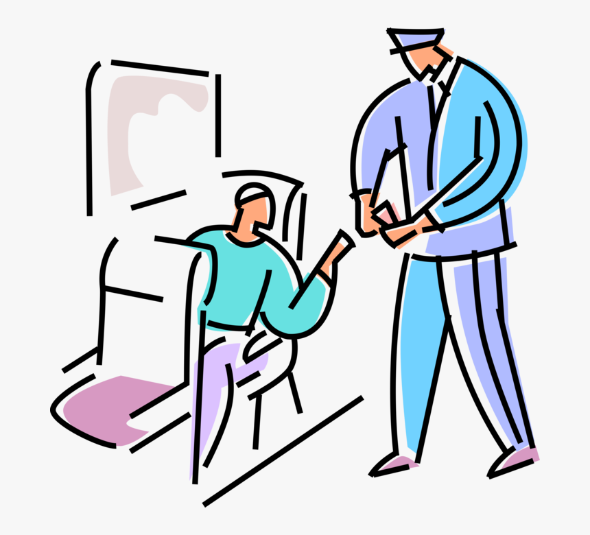 Train Conductor Checks Passenger Ticket - Ticket Checking Line Art, HD ...