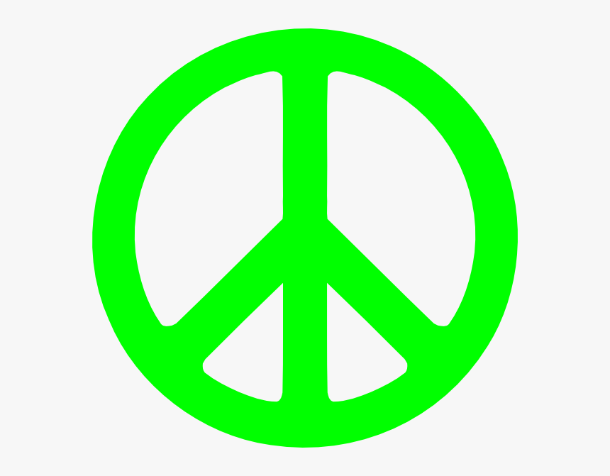 Neon Green Peace Sign Svg Clip Arts - Lime Green Peace Sign, HD Png ...