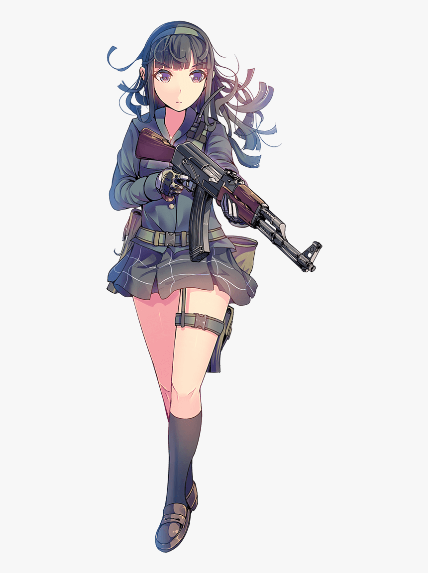 Anime Girl With Ak47 , Png Download - Girl Anime Ak, Transparent Png ...
