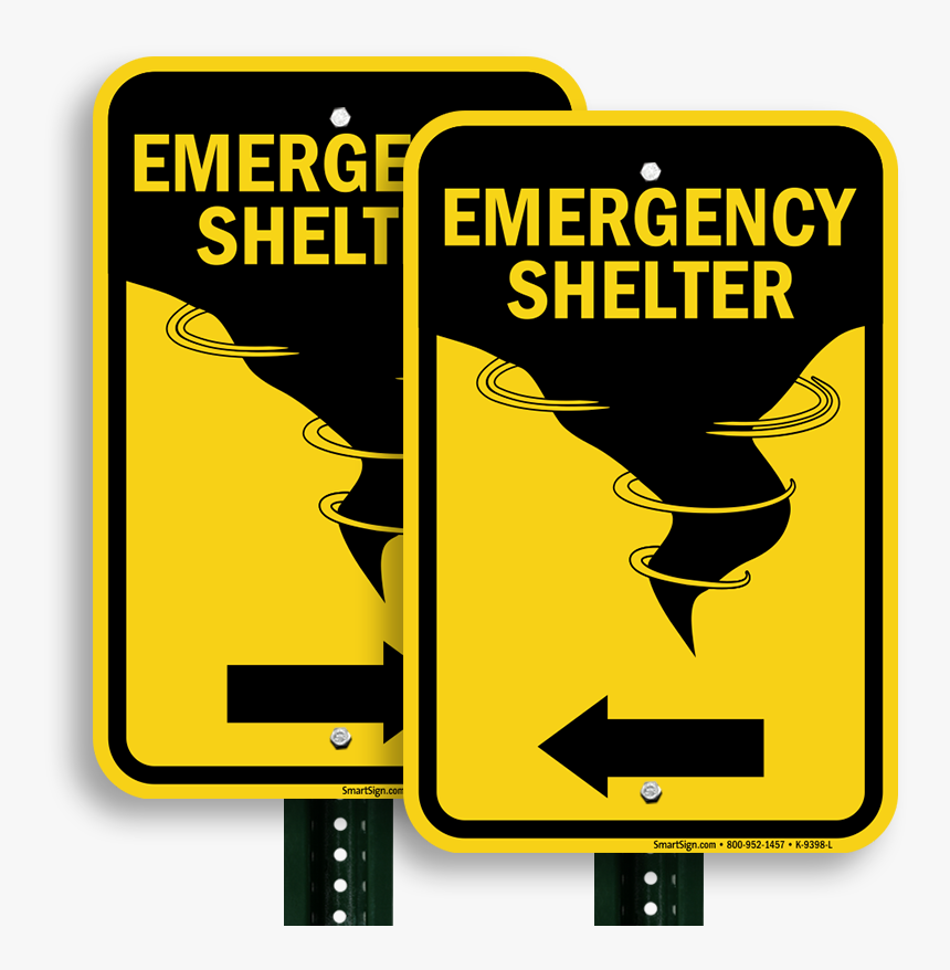 Directional Emergency Shelter Sign - Sign, HD Png Download ...