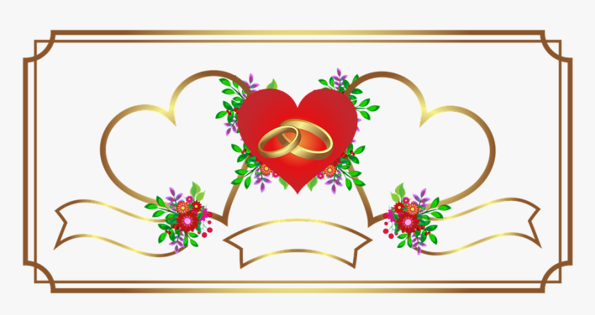 Invitation, Wedding, Heart, Gold, Congratulation - Simple Frame Design ...