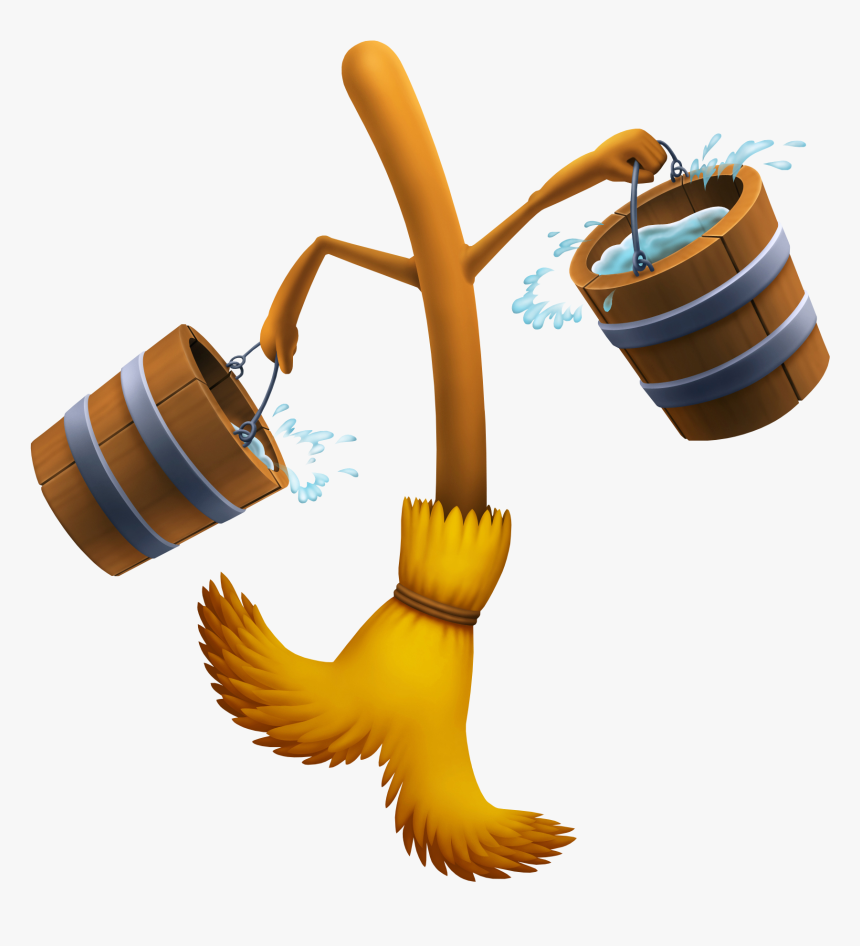 Enchanted Broom Kh3d - Sorcerer's Apprentice Broom, HD Png Download ...