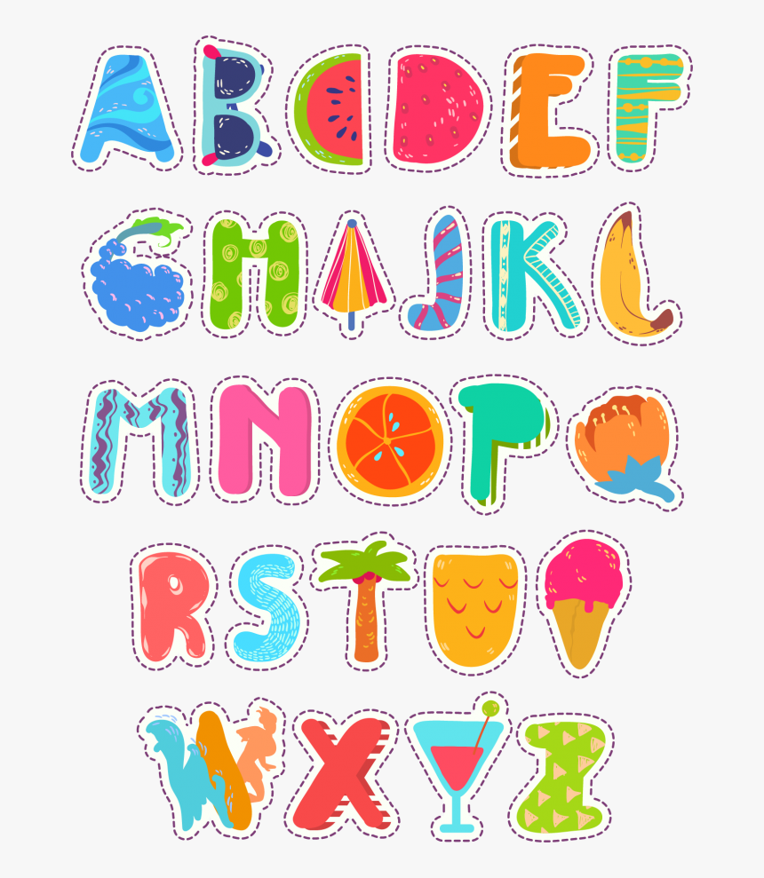Transparent Clip Art Letters - Summer Alphabet Mooie Letters Summer, HD ...