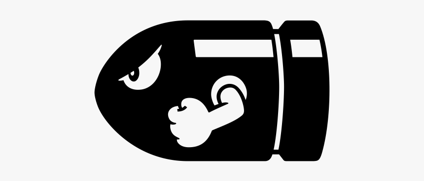 Pegatina Bill Bala Mario Bros Bullet - Super Mario Bullet Bill, HD Png ...