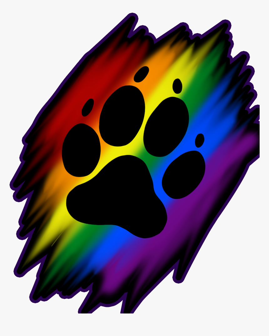 Rainbow Furry Paw Print, HD Png Download , Transparent Png Image - PNGitem