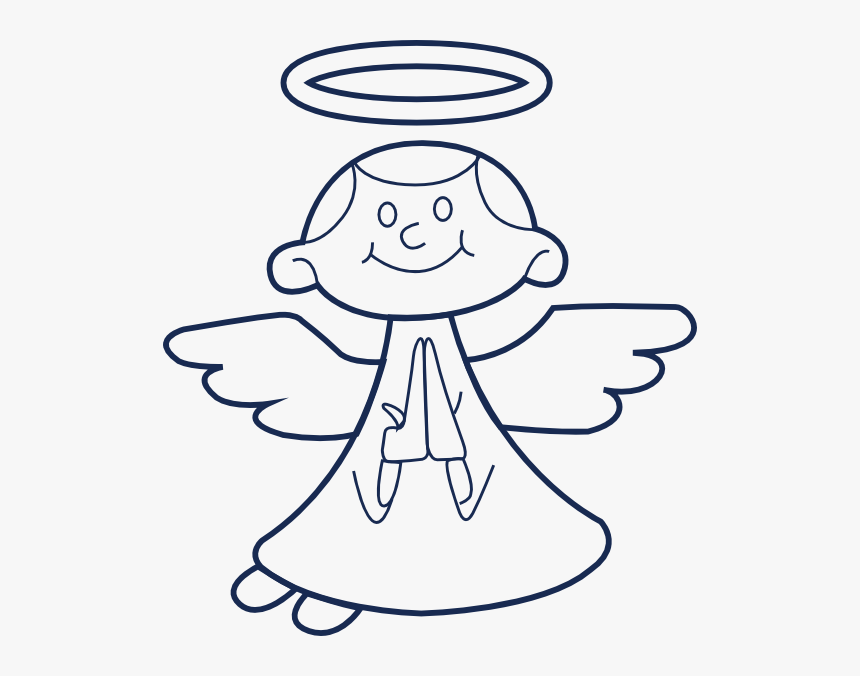 Transparent Angel Outline Png - Praying Angel Clipart Outline, Png ...