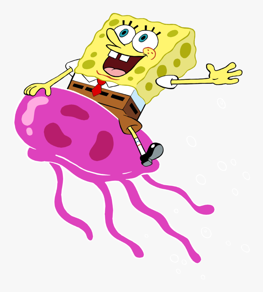 Spongebob Riding A Jellyfish, HD Png Download , Transparent Png Image ...