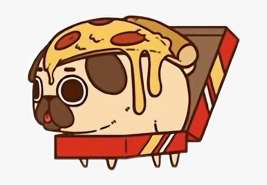 Cute Kawaii Pug Chibi Food Pizzafreetoedit - Puglie Pizza, HD Png ...