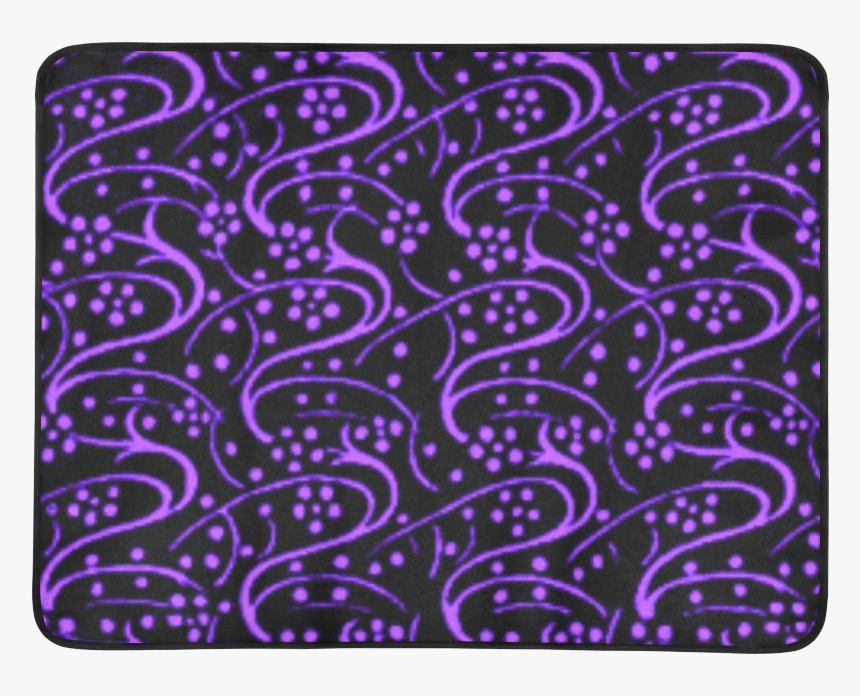Vintage Swirl Floral Purple Black Beach Mat 78 X 60 - Black And Purple ...