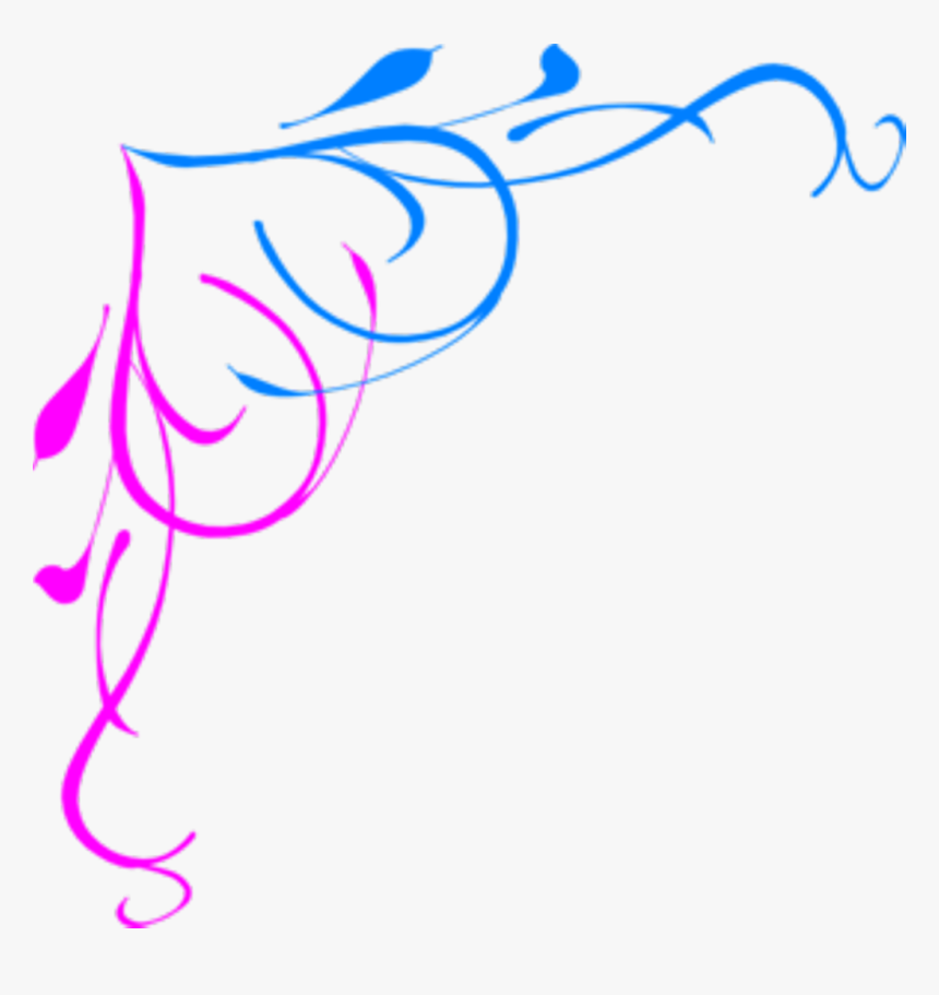 Swirls Sticker Clipart Full - Pink And Blue Borders, HD Png Download ...