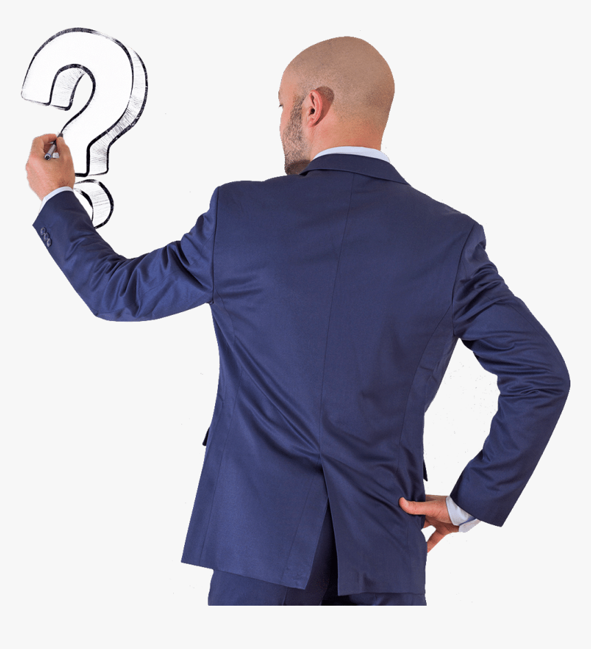 Businessman On Transparent Background Drawing A Question - Gentleman ...