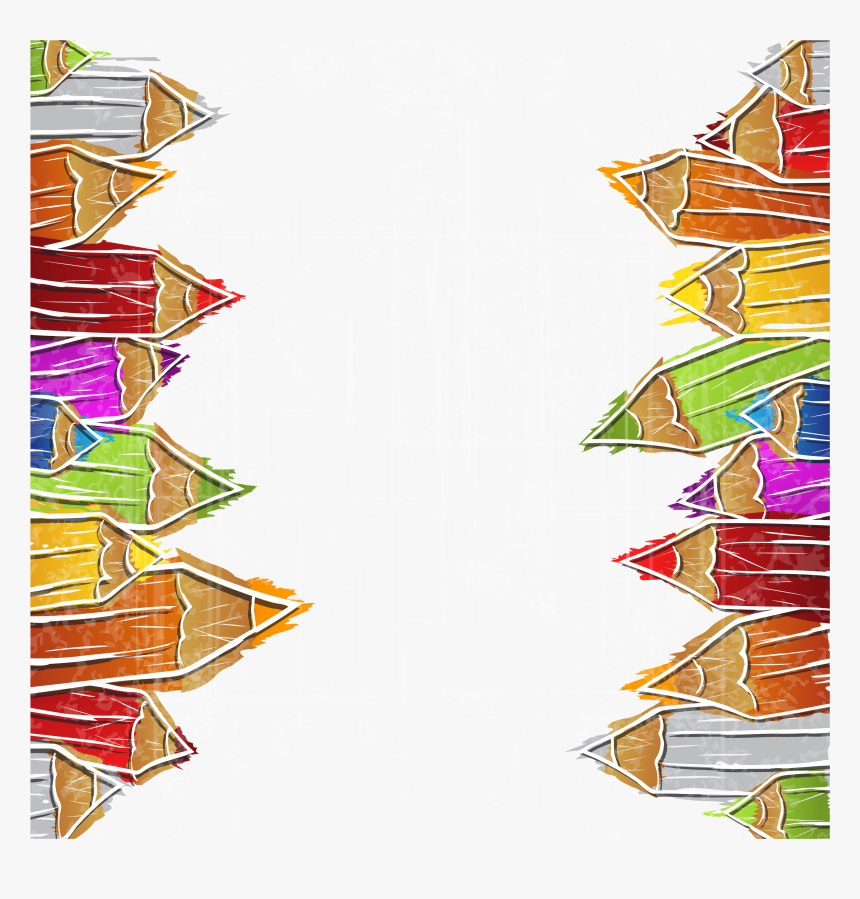 Transparent Pencil Vector Png - Color Pencil Drawing Border, Png ...