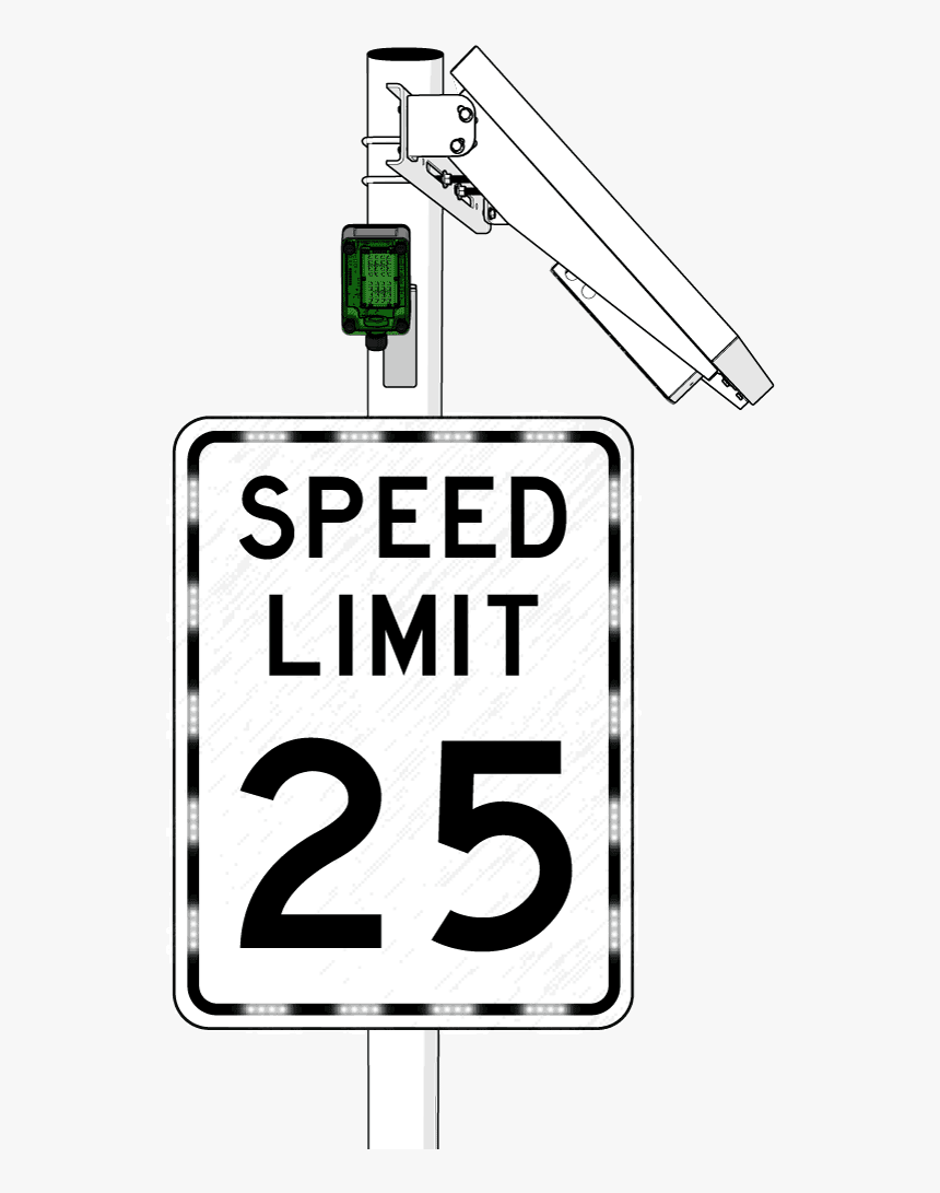 25mph Speed Limit Sign On Post - Speed Limit 15 Sign, HD Png Download ...