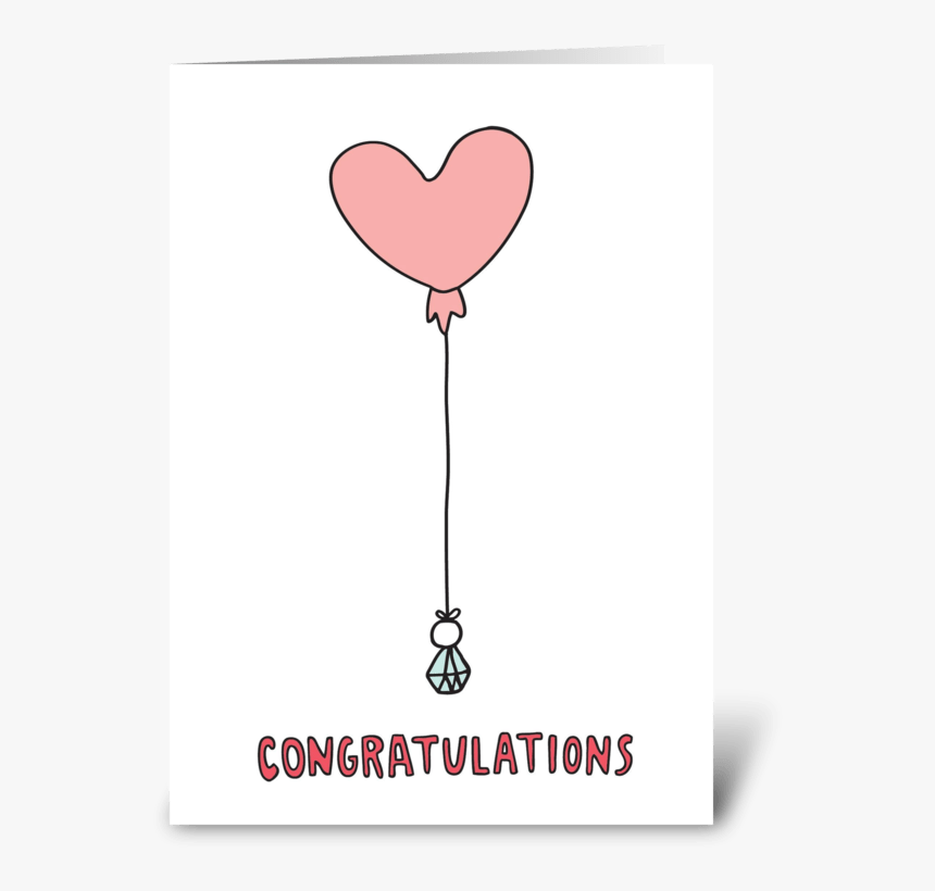 Congratulations Heart Balloon Greeting Card - Heart, HD Png Download ...