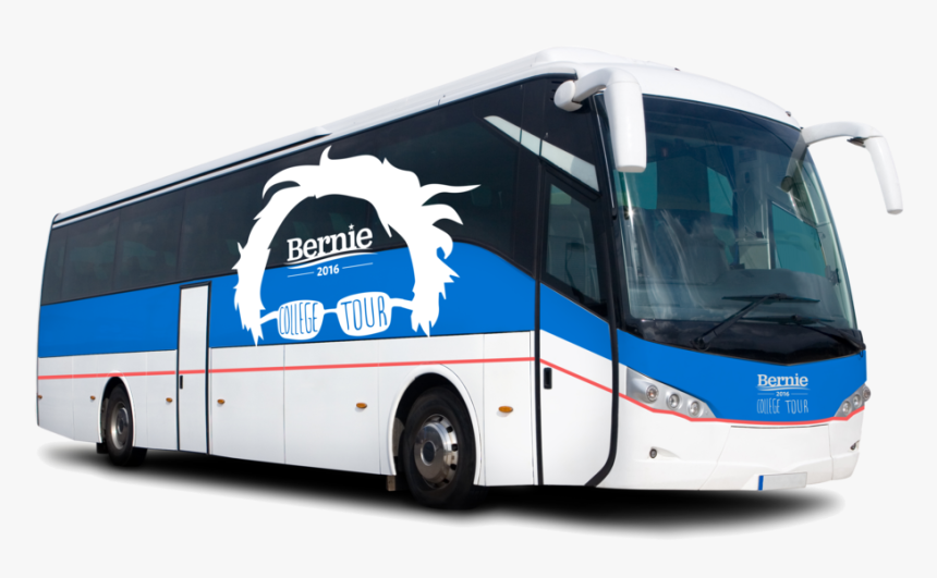Bernie Sanders Car - White Coach Bus, HD Png Download , Transparent Png ...
