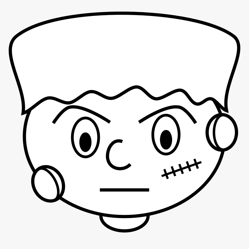 Transparent Halloween Clip Art Black And White - Frankenstein Clipart ...
