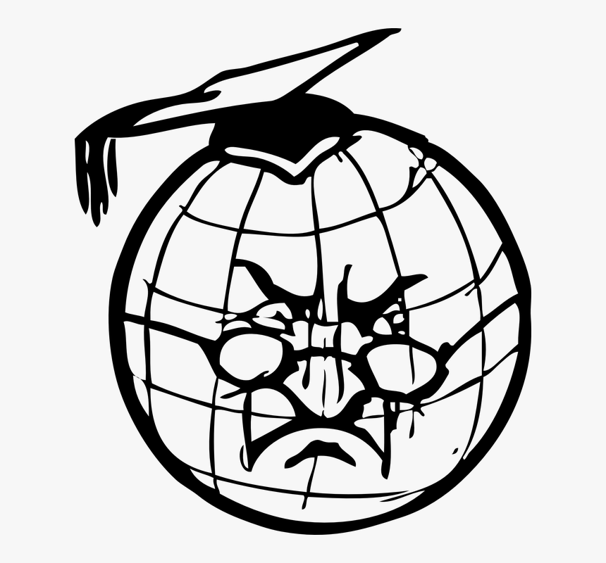 Transparent Global Clipart - Angry Earth Clip Art Black And White, HD ...