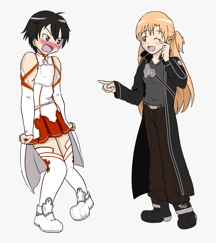 Sword Art Online Tg - Kirito In Asuna Clothes, HD Png Download ...