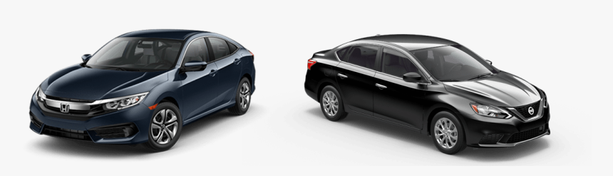 Blue 2018 Honda Civic And Black 2018 Nissan Sentra - Nissan Sentra Vs ...