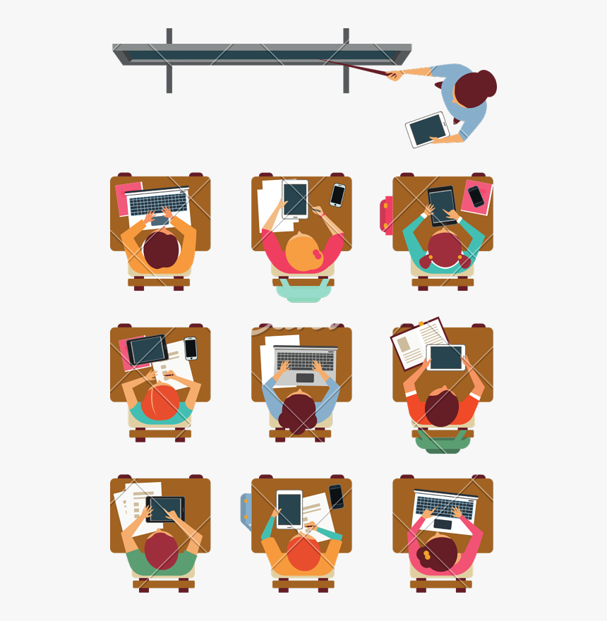 Modern Classroom Top View - Drawing Of A Classroom From Top View, HD ...