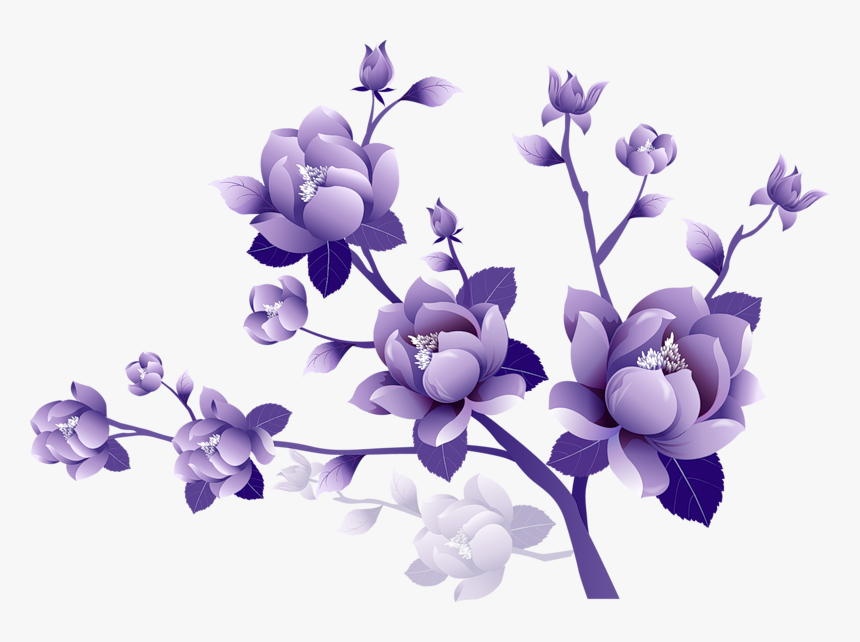 Purple Flower Clipart No Background, HD Png Download , Transparent Png ...
