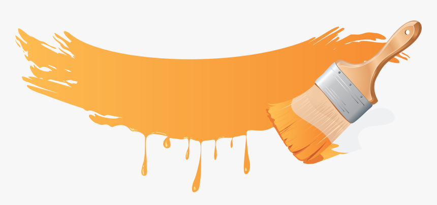 Orange Paint Brush Clip Arts - Paint Brush Icon Png, Transparent Png ...