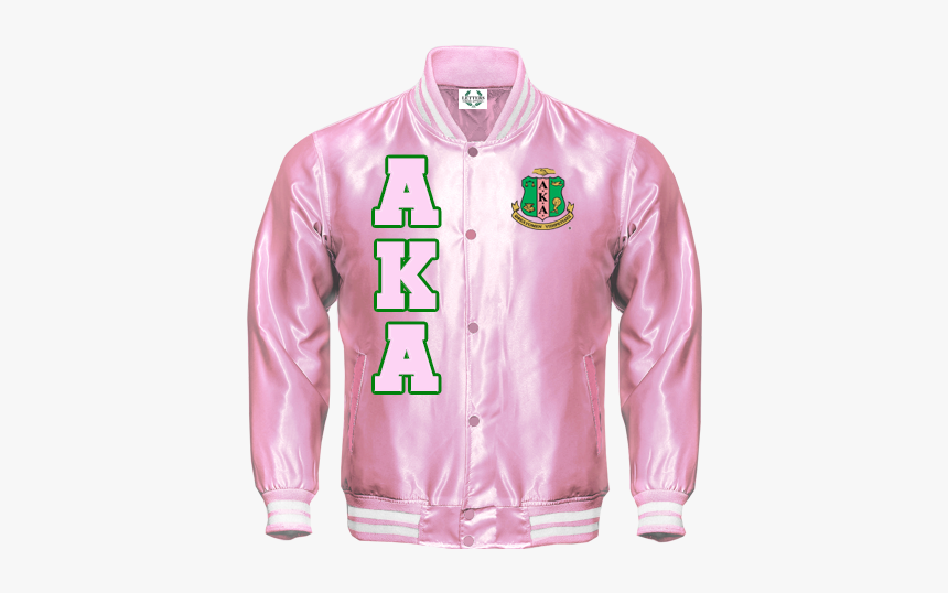 Alpha Kappa Alpha Satin Bomber Jacket - Zipper, HD Png Download ...