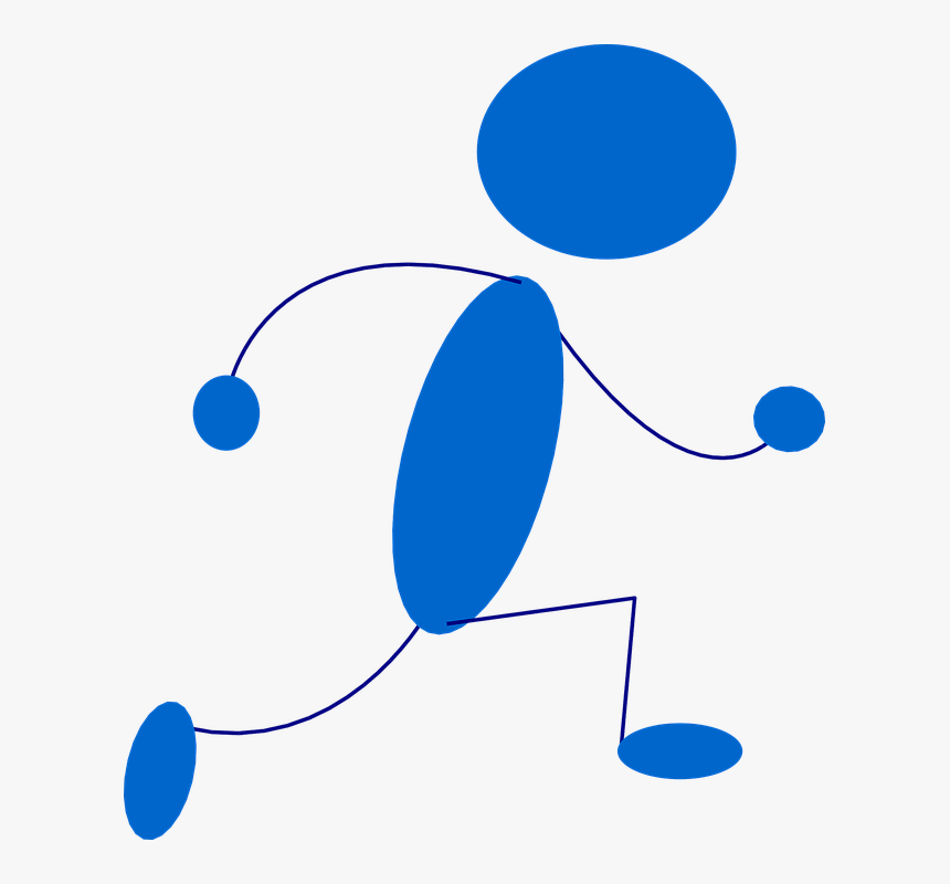 Stickman, Stick Figure, Running, Sprint, Blue, Run - Blue Man Clip Art ...